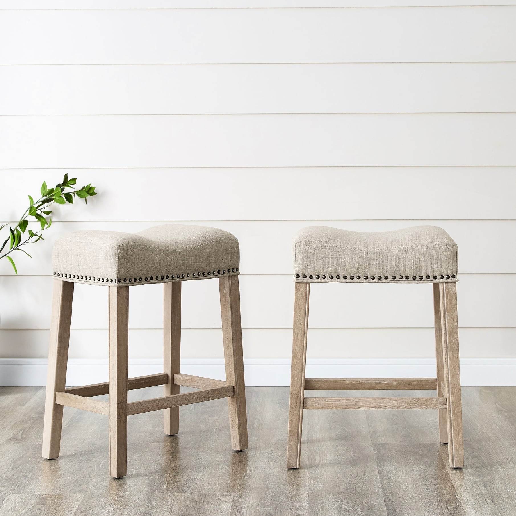 Backless Saddle Seat Counter Stool Set | In Residential Kitchens | Tan ...