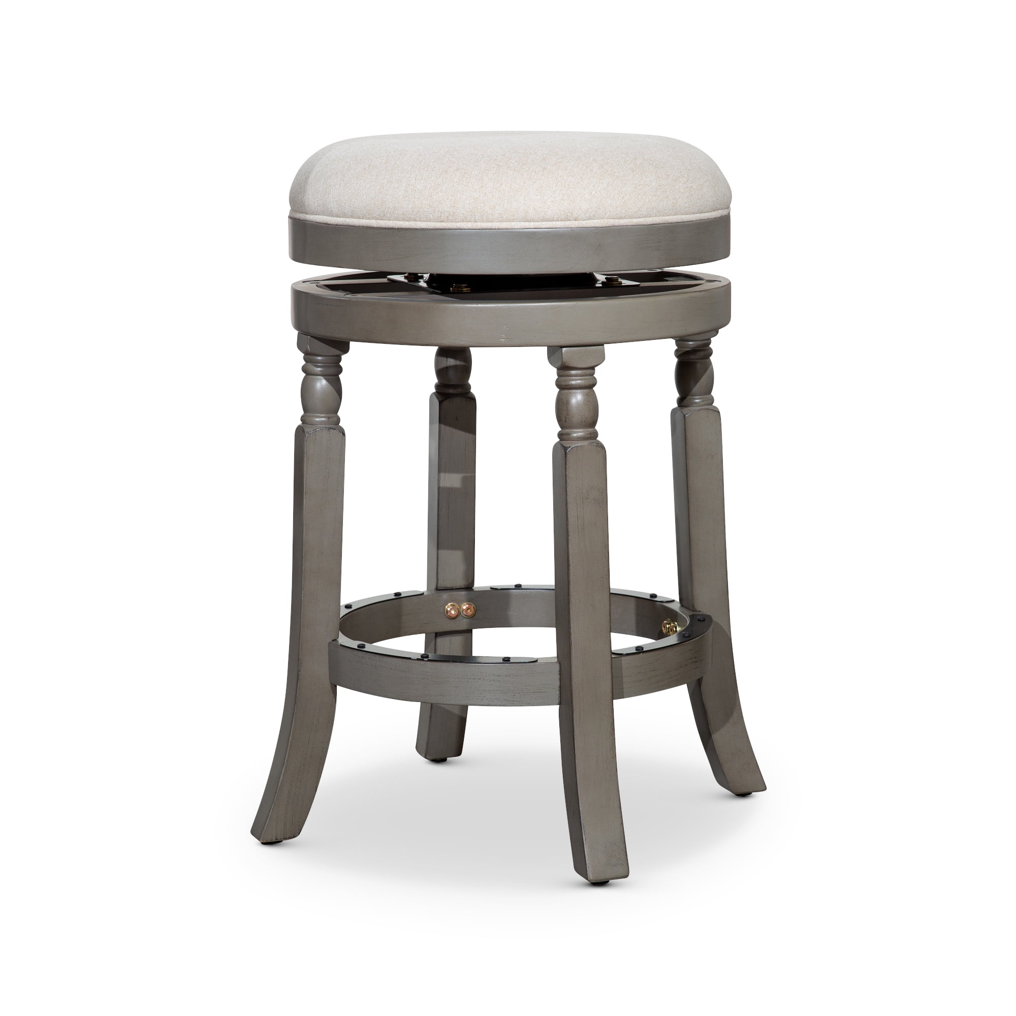 Backless Swivel Bar Stool, 360-degree Swivel 24" Counter Height Stool ...