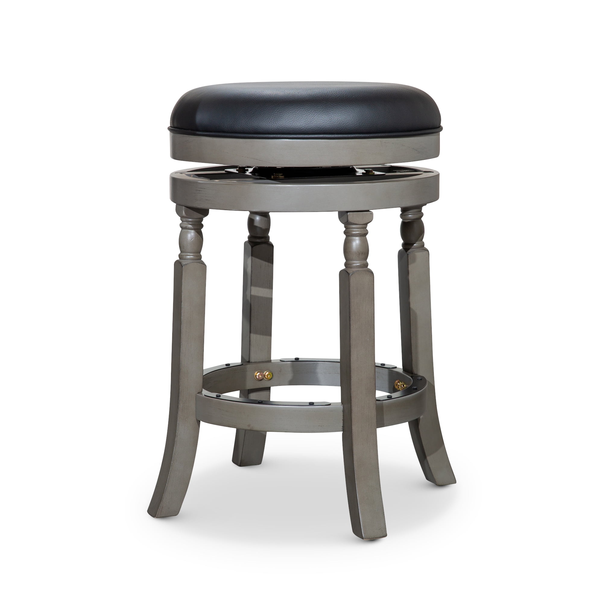 Backless Swivel Bar Stool, 360-degree Swivel 24" Counter Height Stool ...