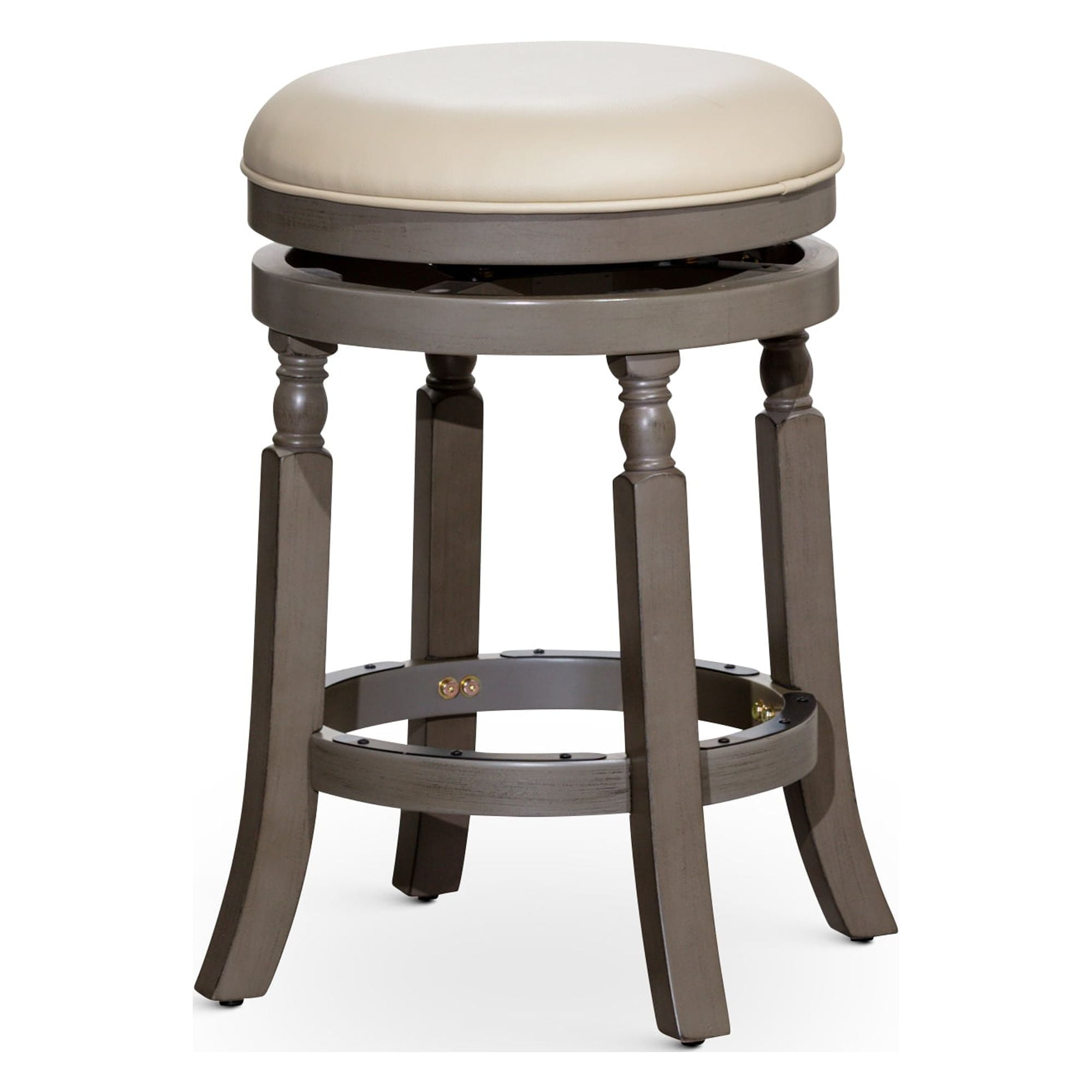 Backless Swivel Bar Stool, 360-degree Swivel 24" Counter Height Stool ...