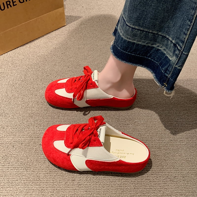 Backless Tennis Shoes for Women Canvas Platform Anti Slip Sneakers ...