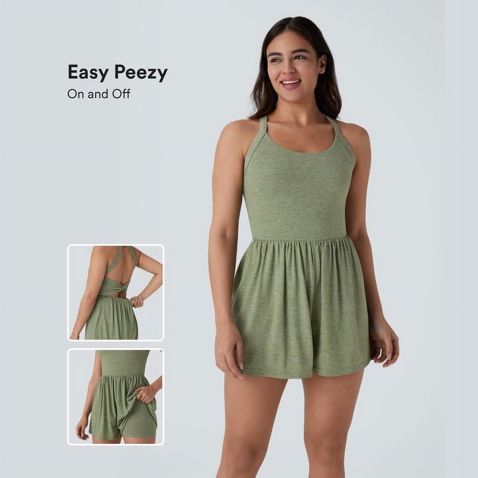 Backless Twisted Side Pocket 2-in-1 Resort Romper | Easy Peezy Edition | Quick-Release Design ...