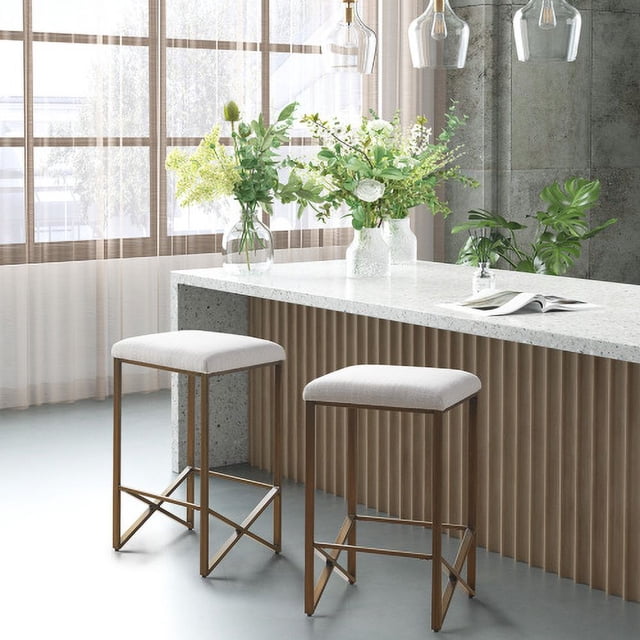Backless Upholstered Counter Stool 26"H - Walmart.com