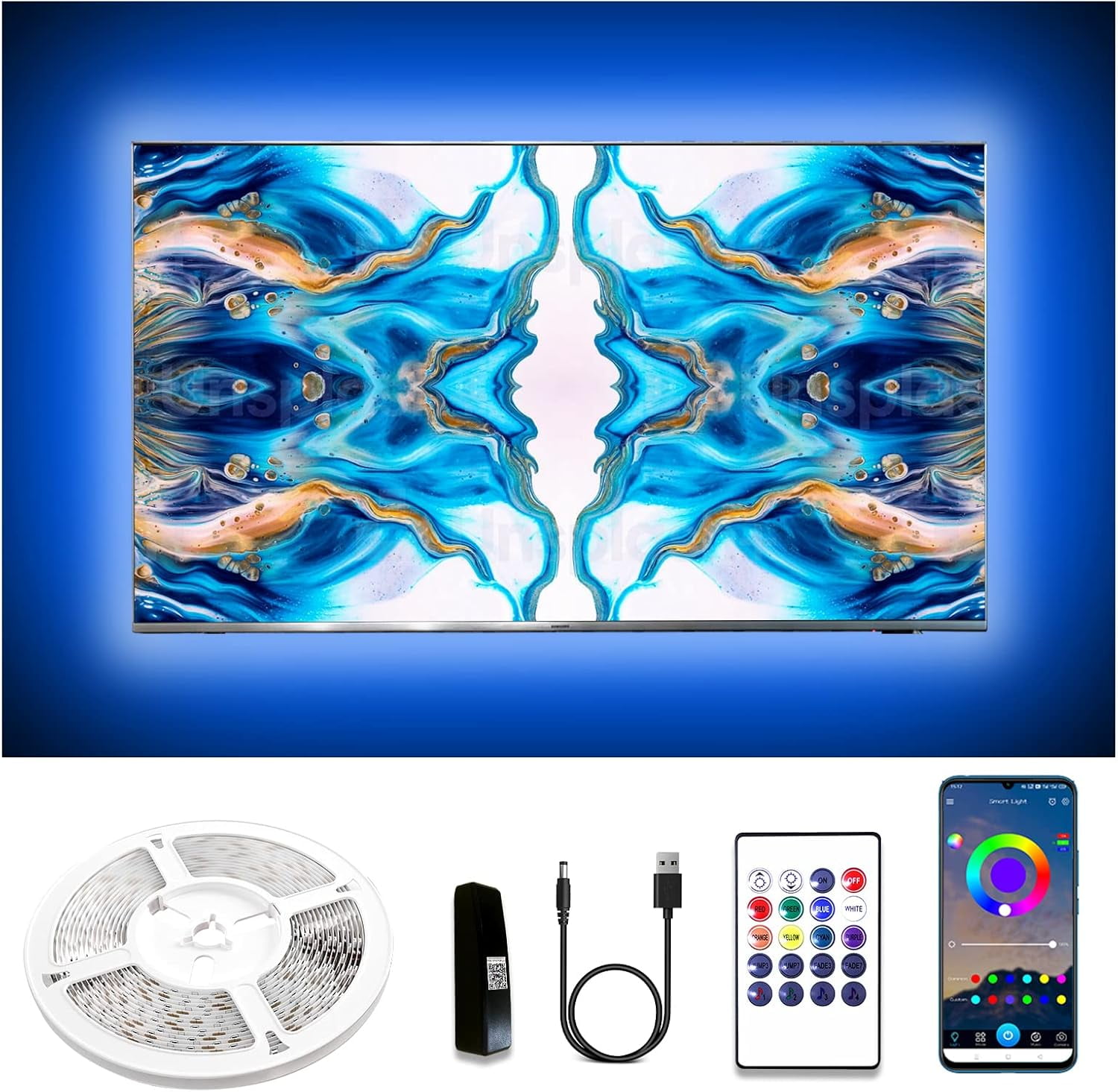 Backlight, 16.4ft Lights for 65-80 Inch TVs, Music Sync with Remote ...