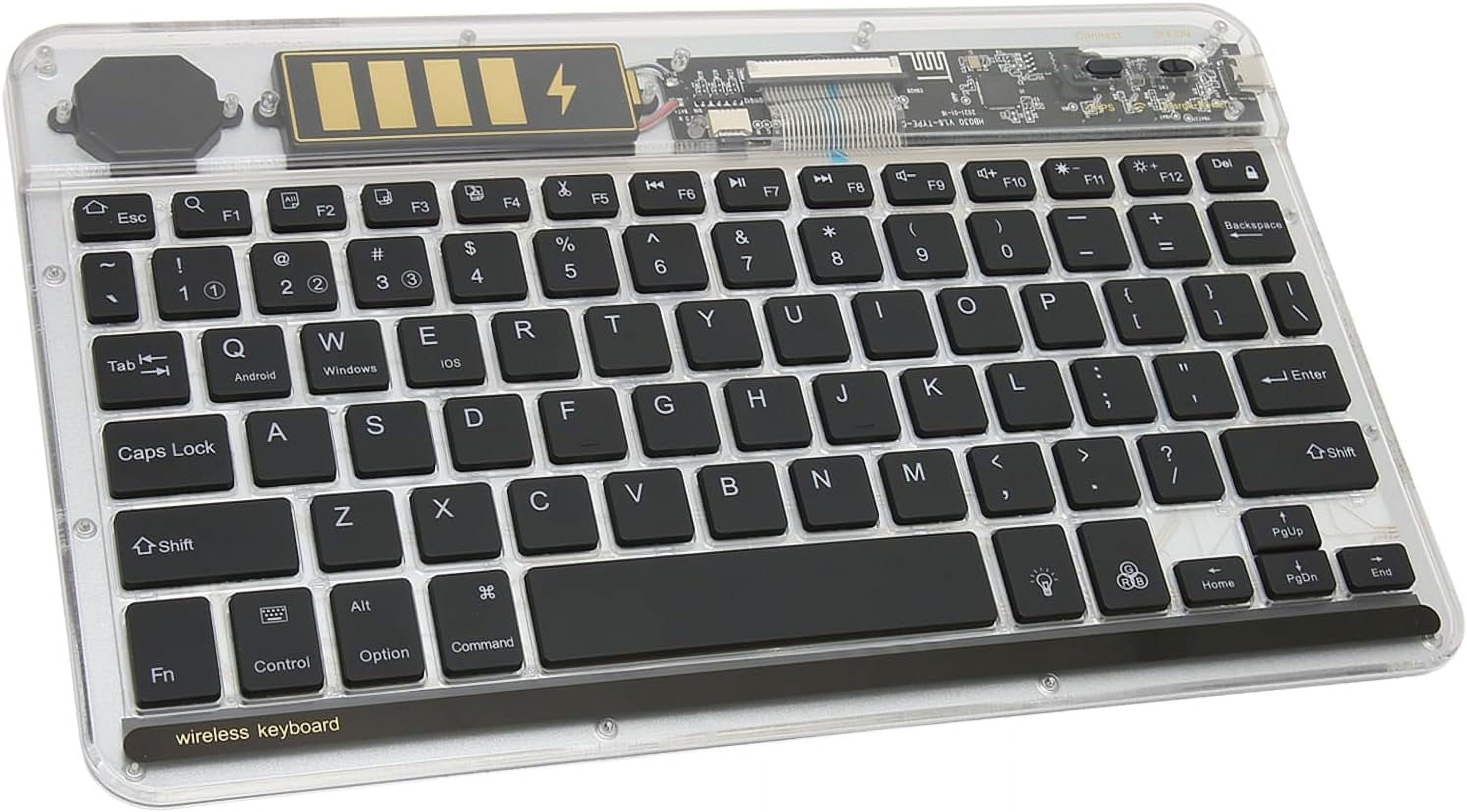 Backlight Gaming Keyboard, 10In Transparent Wireless Bluetooth Keyboard ...