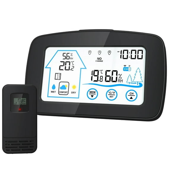 Backlight Touch Screen Digital Weather Station Smart Temperature and ...