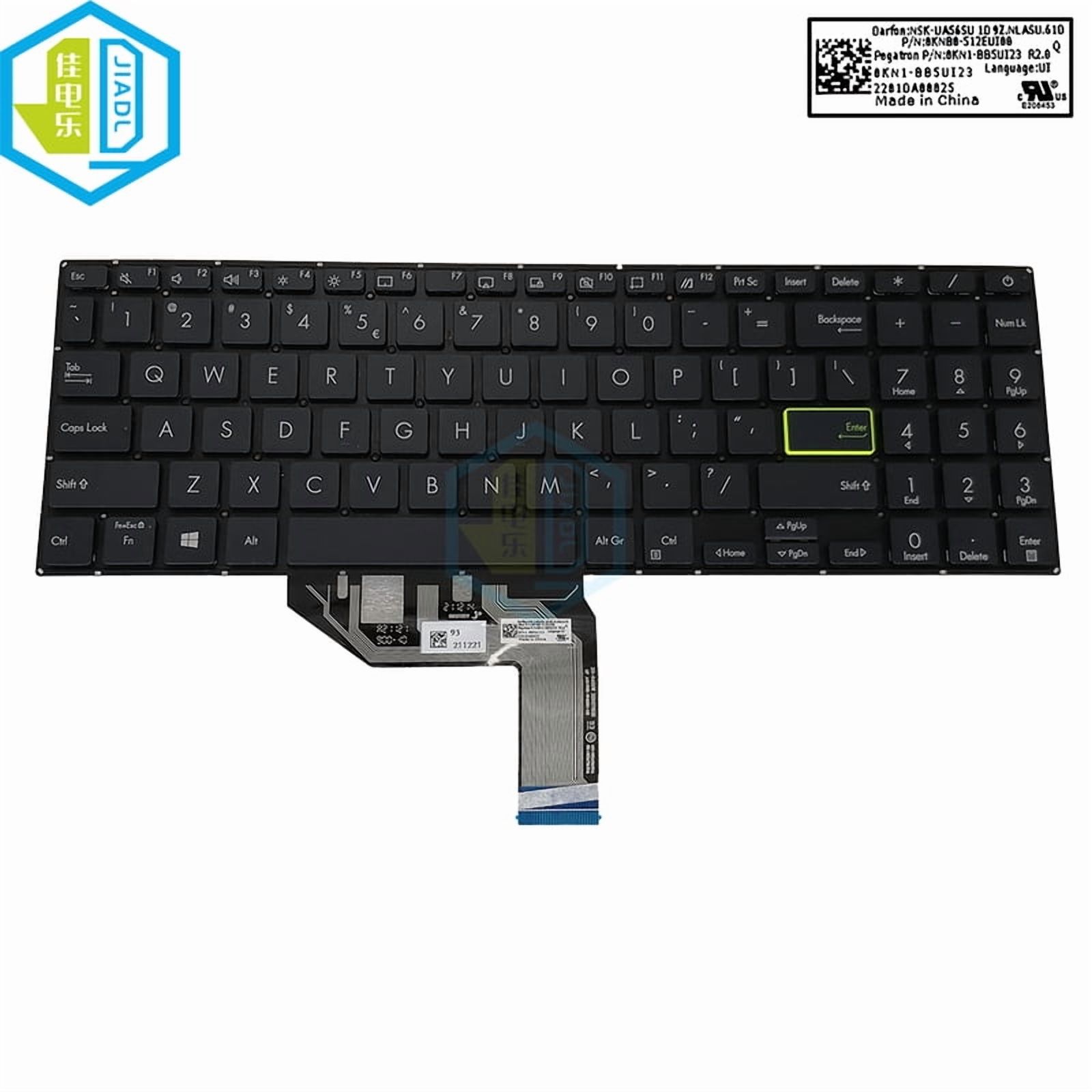 Backlight US UI AZERTY French Keyboard For S15 S533 S533FA-DS74 M513 ...