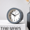Backlit Alarm Clock, 3.5-Inch Cute Analog Round Digital Quartz Clock ...