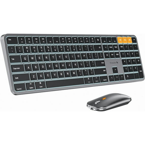 Backlit Bluetooth Keyboard and Mouse for Mac, KM100-A Full Size ...