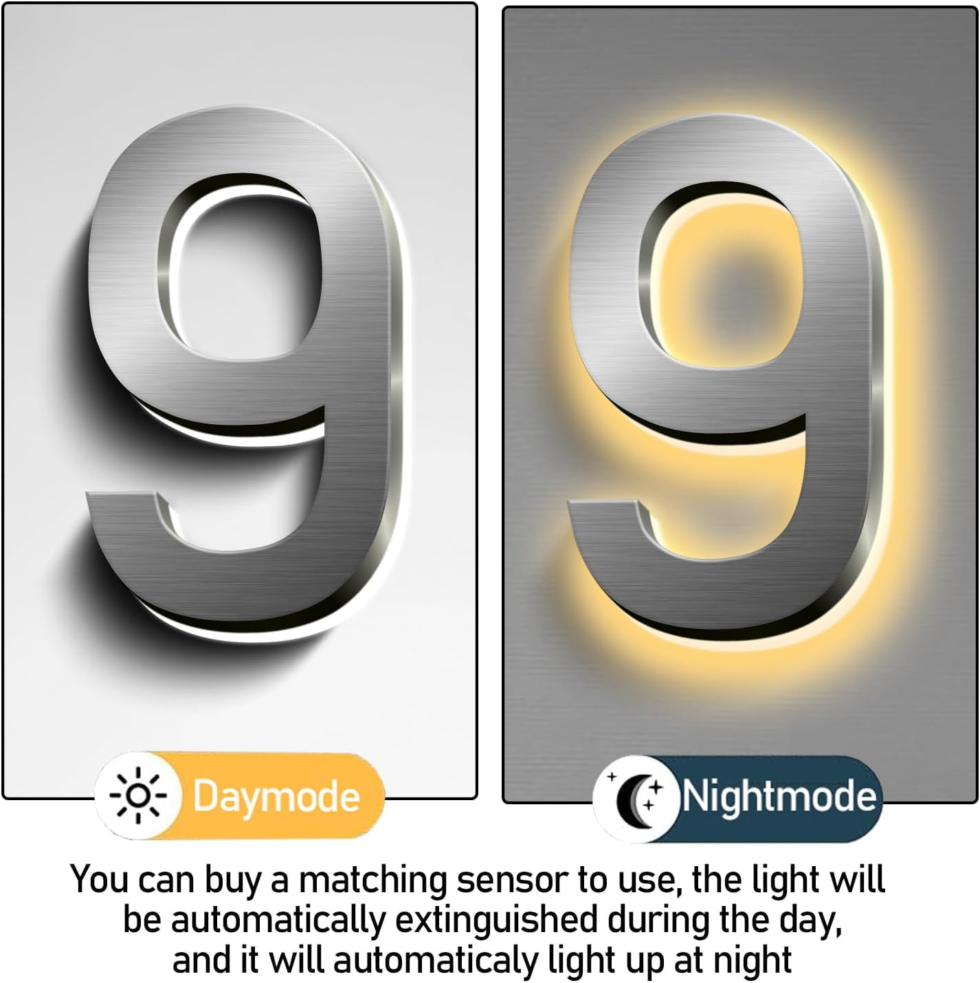 Backlit Illuminated Led House Numbers 6 Inch, Lighted Up House Address ...