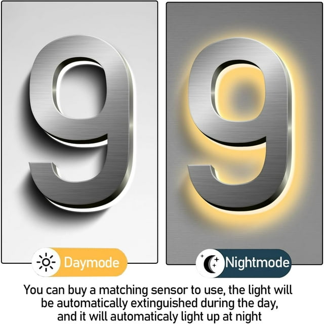 Backlit Illuminated Led House Numbers 6 Inch, Lighted Up House Address ...