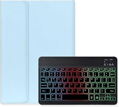 Backlit Keyboard Protective Case, Skyblue+Black for Galaxy Tab A7 10.4 ...