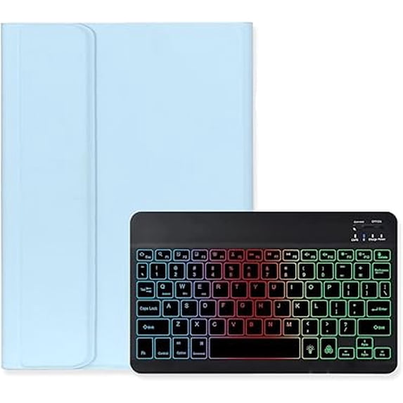 Backlit Keyboard Protective Case, Skyblue+Black for Galaxy Tab A7 10.4 ...