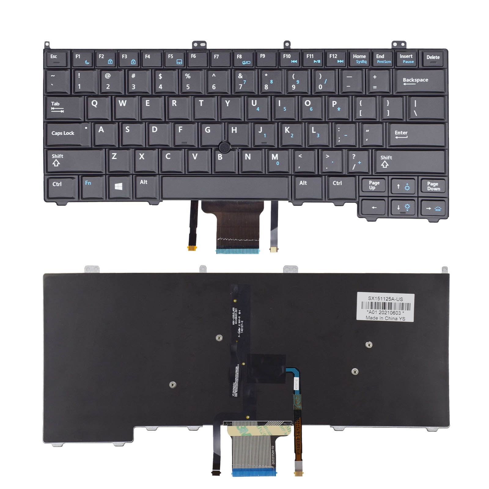 Backlit Keyboard Replacement with Pointer Compatible with Dell Latitude ...