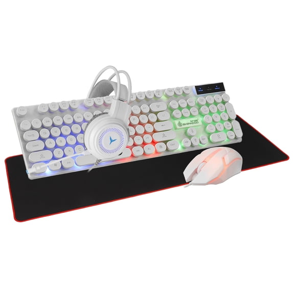 Backlit Keyboard and Mouse Combo,104 Keys Mechanical Touch Feeling LED ...