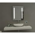 Backlit LED Mirror with 2 Vertical Frosted Inset Strips, White ...