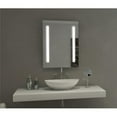 Backlit LED Mirror with 2 Vertical Frosted Inset Strips, White ...