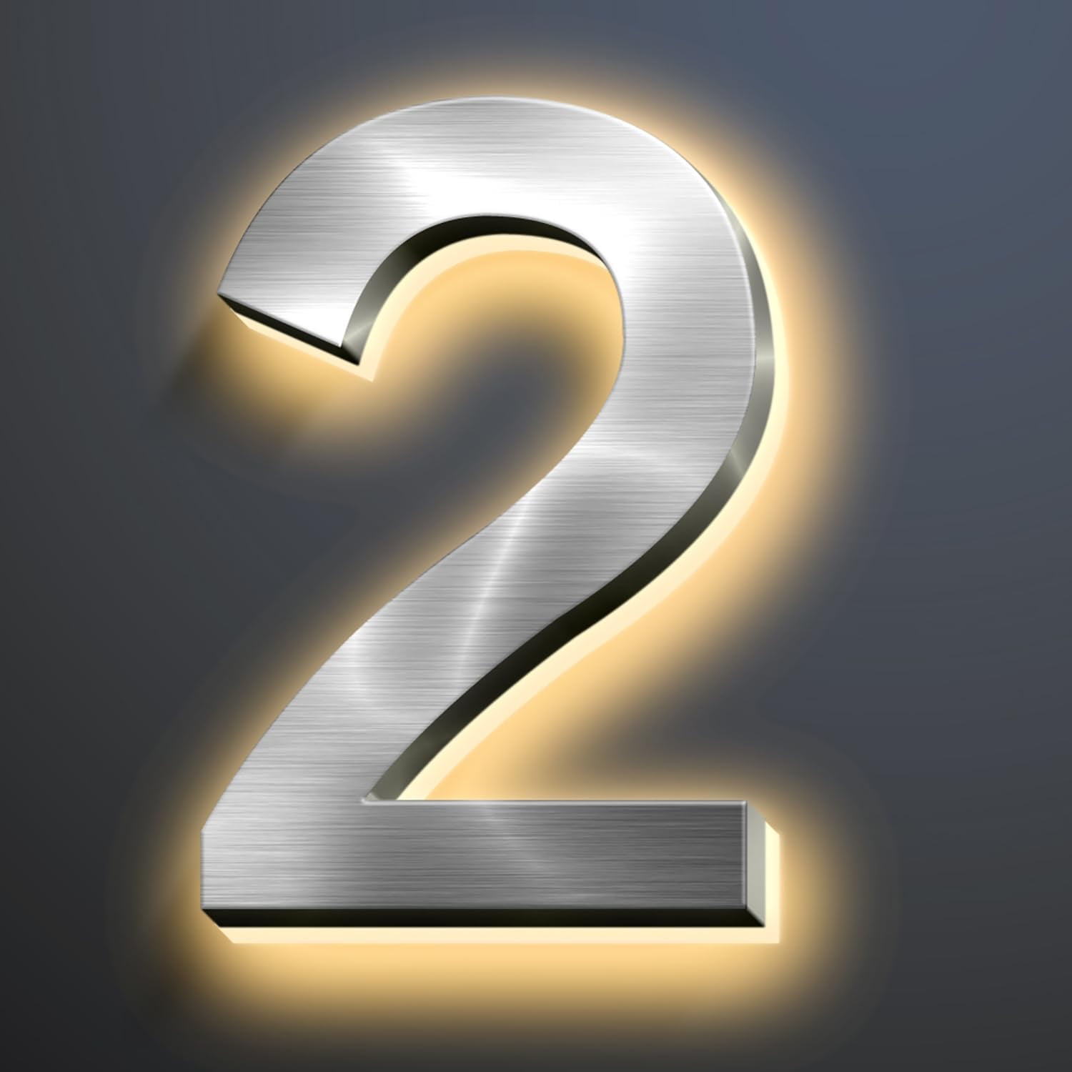 Backlit Lighted LED House Numbers, 3D Floating Led House Plaque Number ...