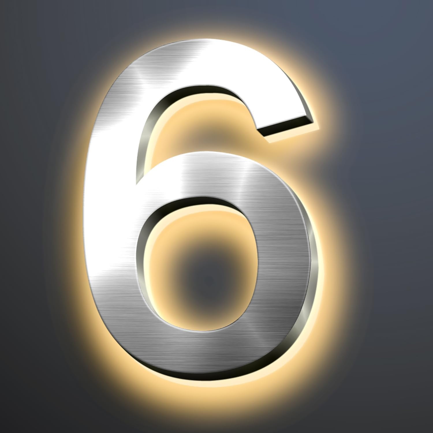 Backlit Lighted LED House Numbers, 3D Floating Led House Plaque Number ...