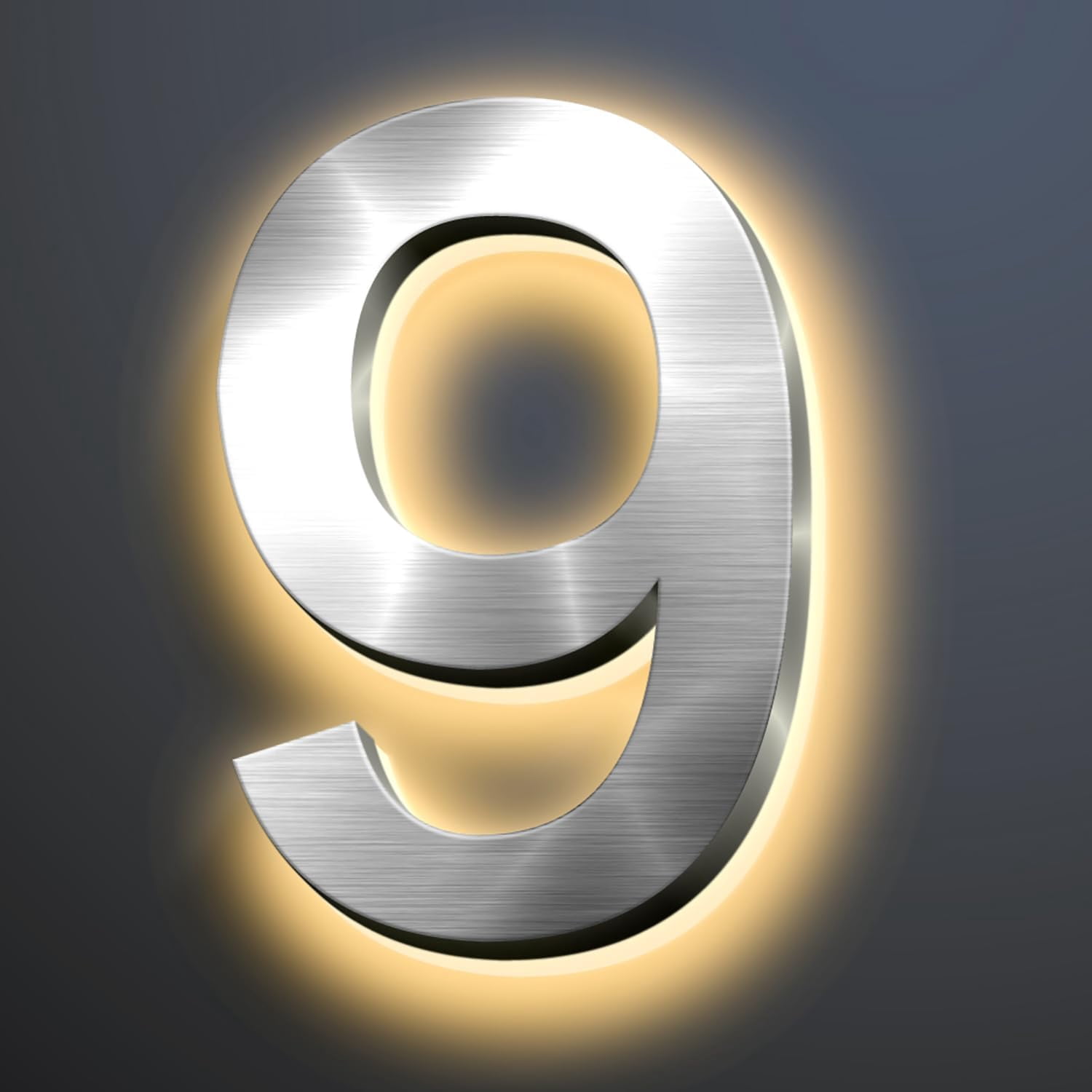 Backlit Lighted LED House Numbers, 3D Floating Led House Plaque Number ...