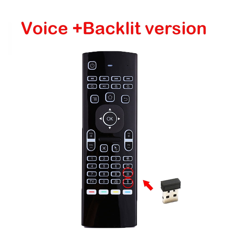 Backlit MX3 Air Mouse Smart Voice Remote Control 2.4G Wireless Keyboard ...
