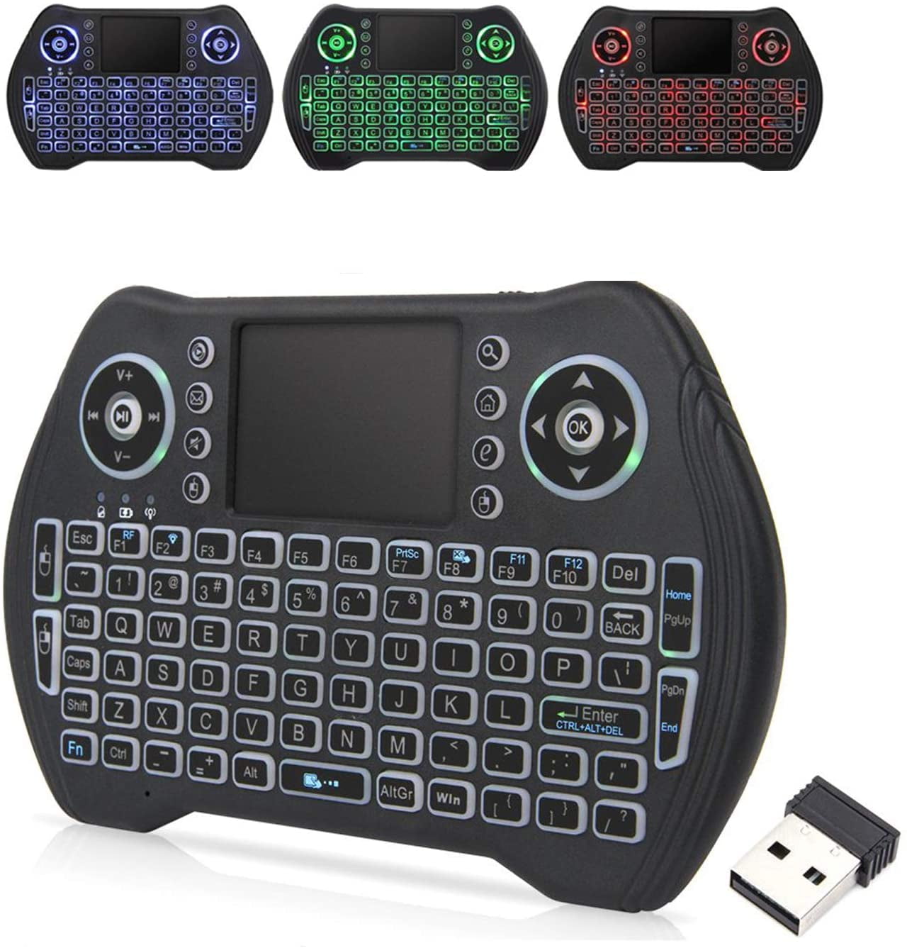 Backlit Mini Wireless Keyboard With Touchpad Mouse Combo and Multimedia ...
