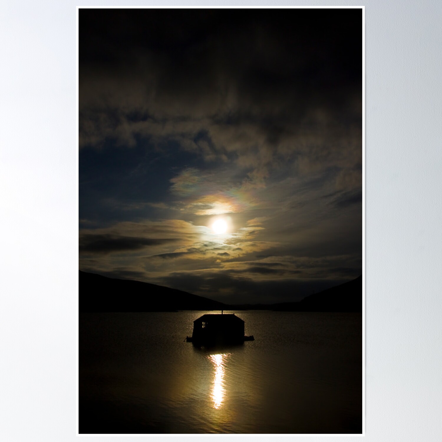 Backlit Small Hut On Sea Poster Wall Art, Modern Wall Decor, 16x24 ...