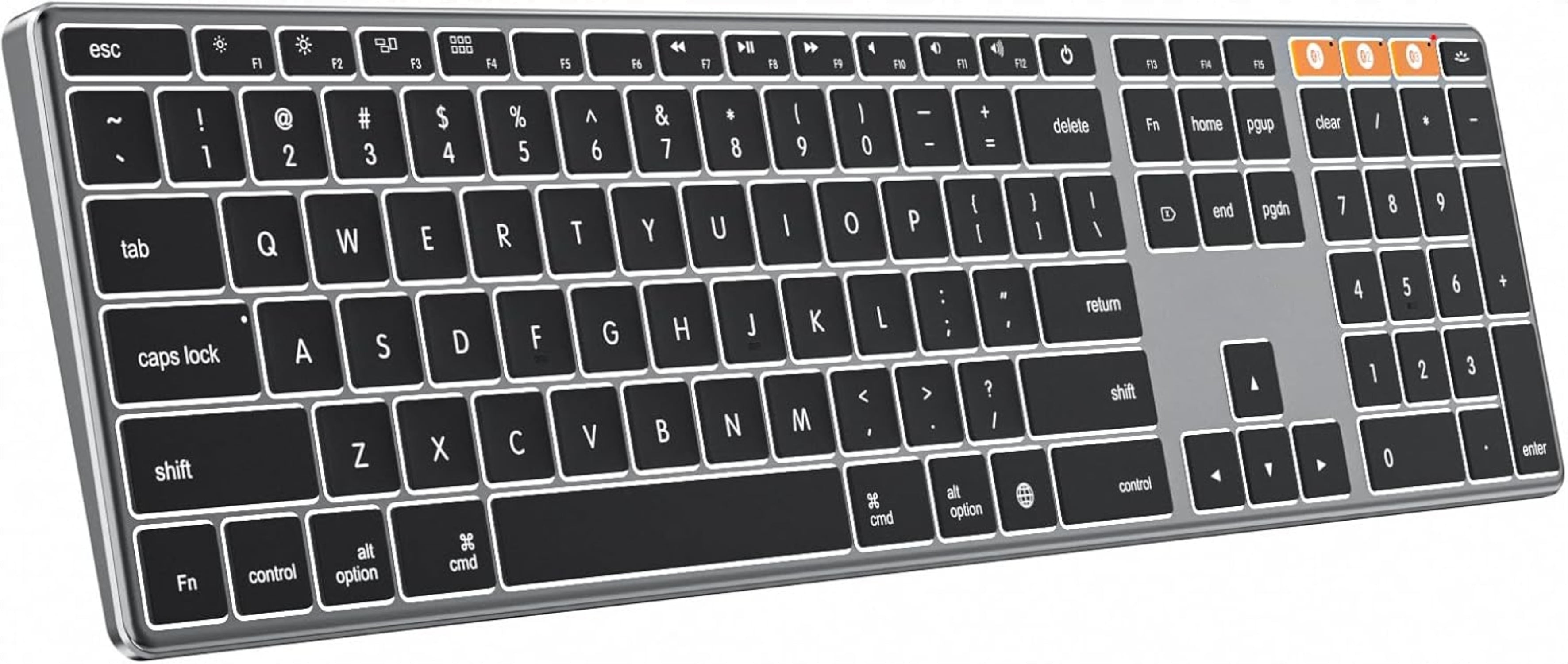 Backlit Wireless Keyboard for Mac, K110-A Aluminum Full Size Slim ...