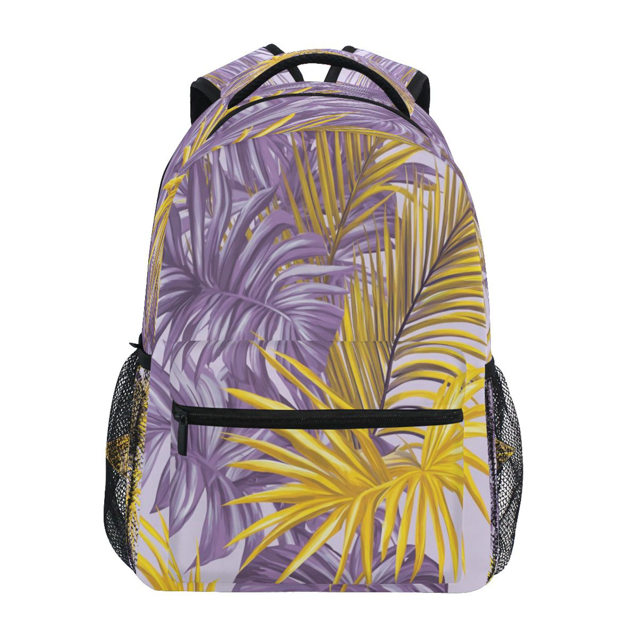 Backpack 16x11.4x6.9 Inches Fashion Backpack Shopping Travel Outing Backpack Cool Purple Leaf ...