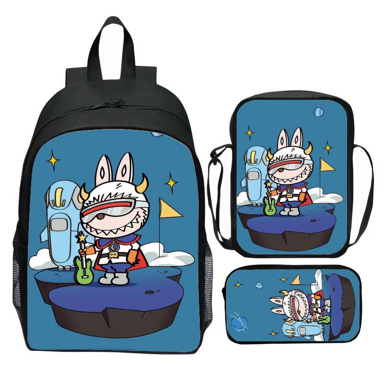 Backpack 3-IN-1 Cartoon Backpack with Lunch Bag And Pencil case - 16 ...