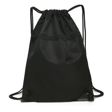 Drawstring Backpack Bag, Waterproof Draw String Back Sack with Zip ...