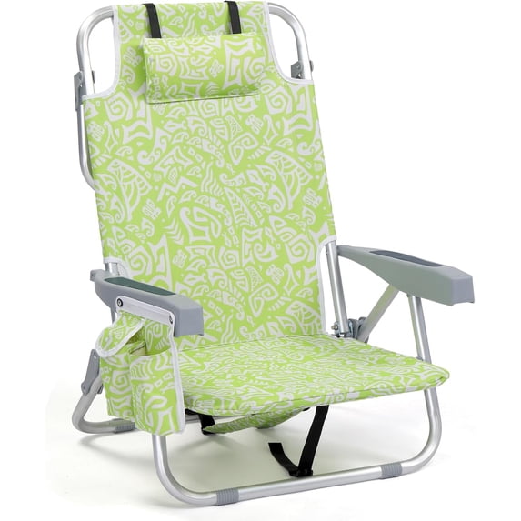 Backpack Beach Chair, 5 Level Adjustable Positions Beach Chair with ...