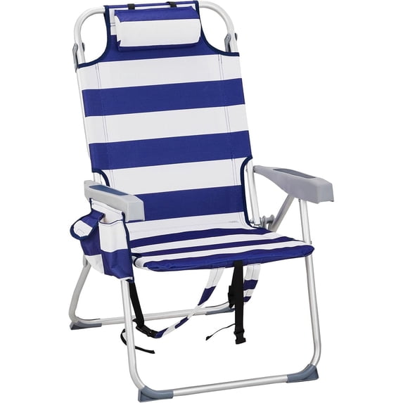 Backpack Beach Chair, 5 Level Adjustable Positions Beach Chair with ...