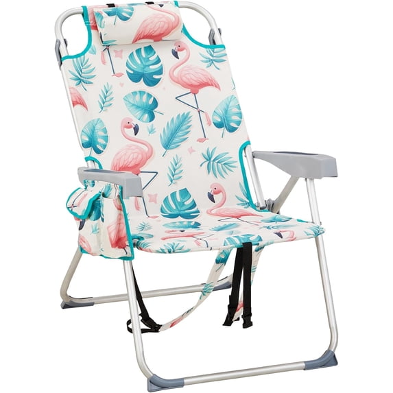 Backpack Beach Chair, 5 Level Adjustable Positions Beach Chair with ...
