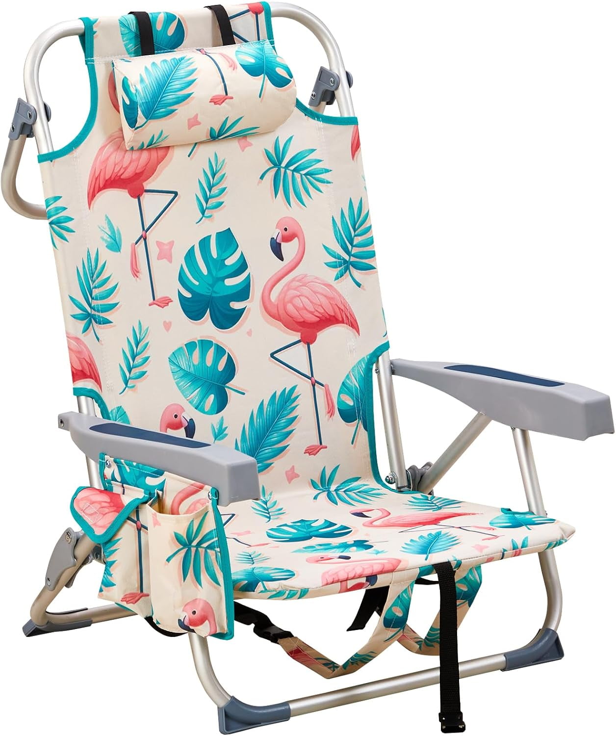Backpack Beach Chair, 5 Level Adjustable Positions Beach Chair with ...