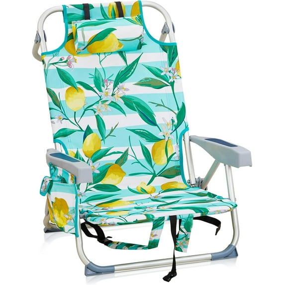 Backpack Beach Chair, 5 Level Adjustable Positions Beach Chair with ...
