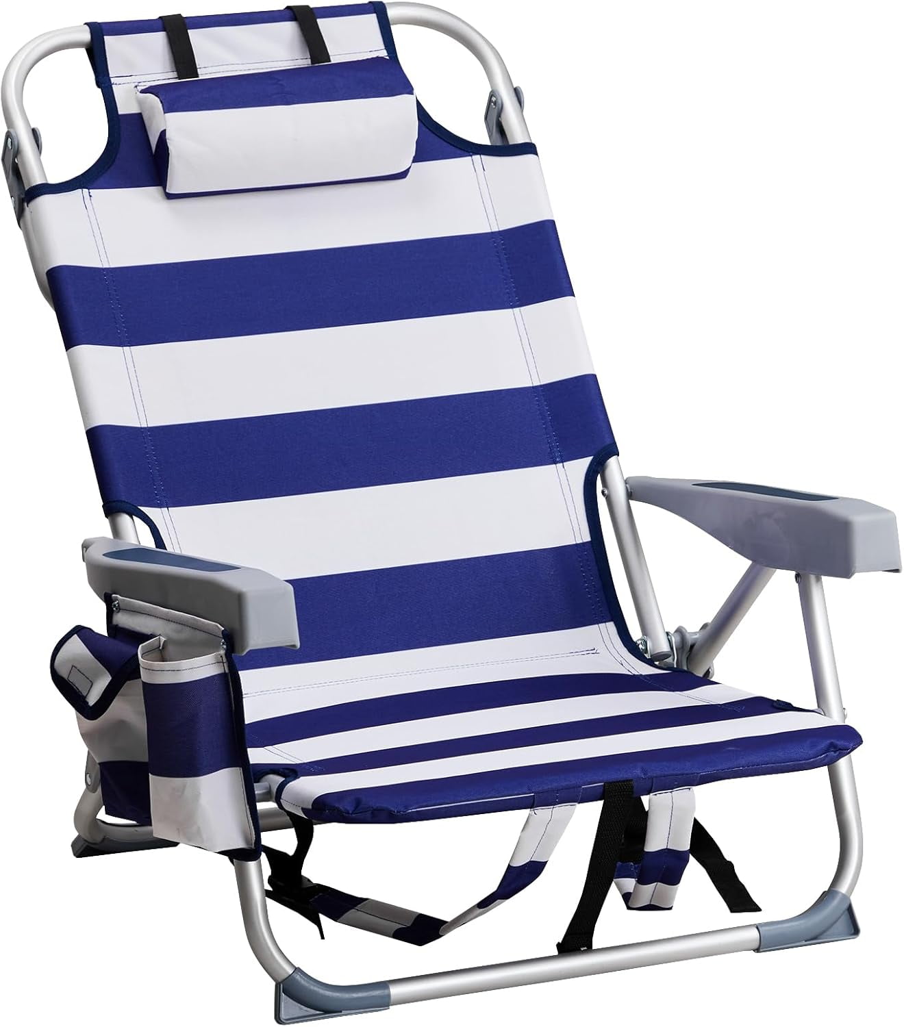 Backpack Beach Chair, 5 Level Adjustable Positions Beach Chair with ...