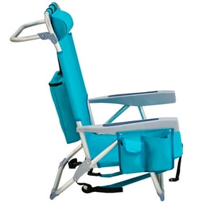 Topbuy 2 Pack Beach Chairs Set with Side Table Folding Backpack Beach ...