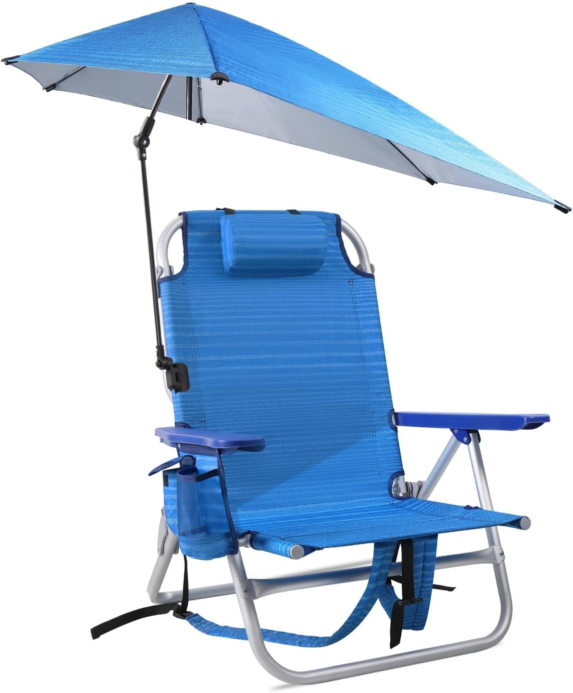 Backpack Beach Chair with Umbrella for Adults,1/2 Pack Folding Heavy ...