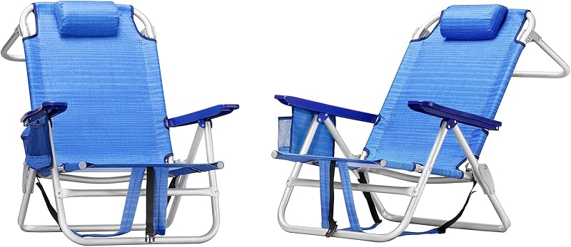 Backpack Beach Chairs for Adults,1/2 Pack Folding Heavy Duty Camping ...