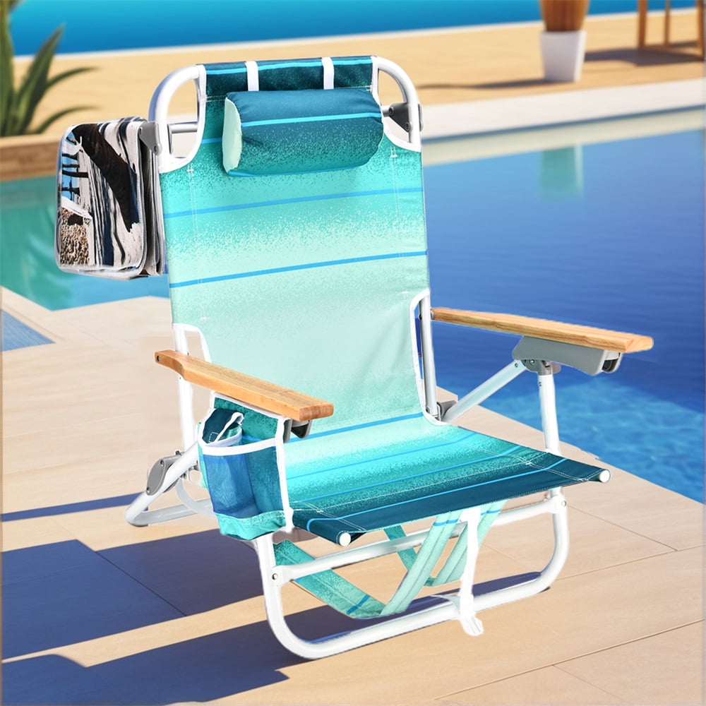Backpack Beach Chairs for Adults, 1 Pack Folding Heavy Duty Camping ...