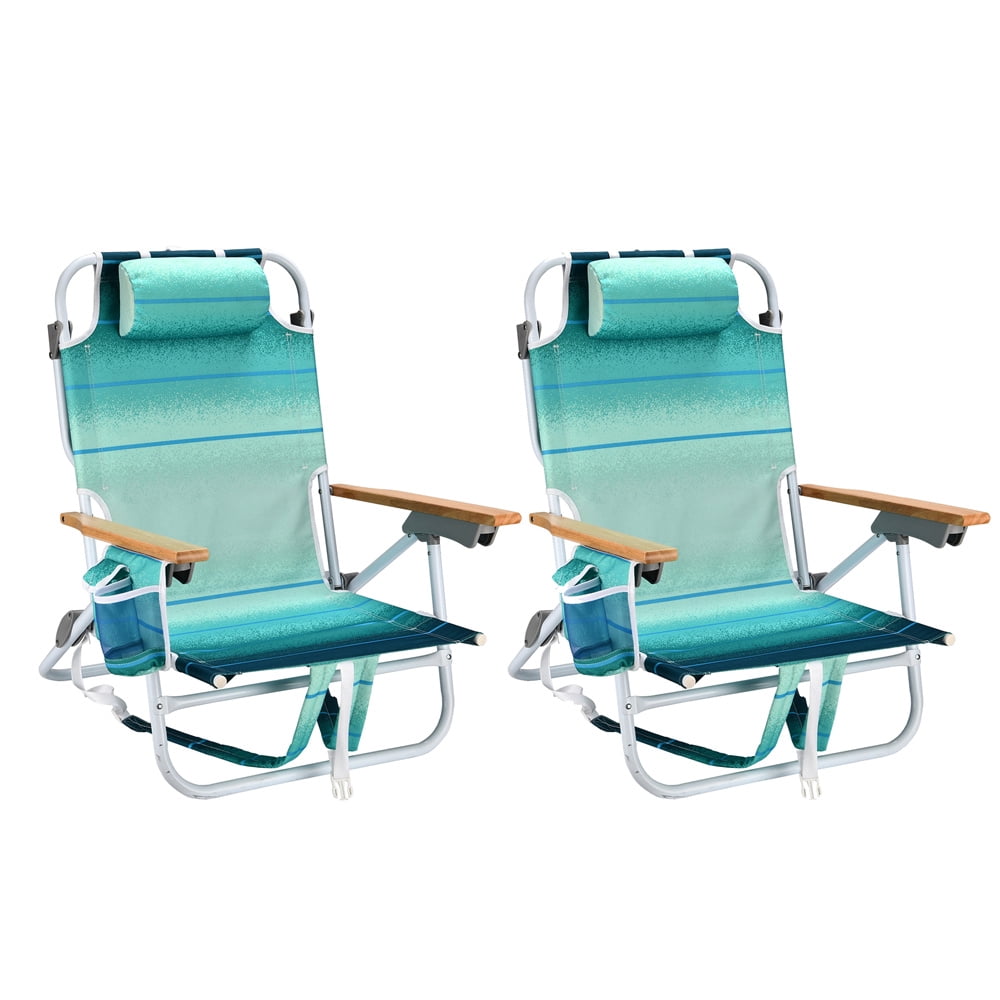 Backpack Beach Chairs for Adults, 2 Pack Folding Heavy Duty Camping ...