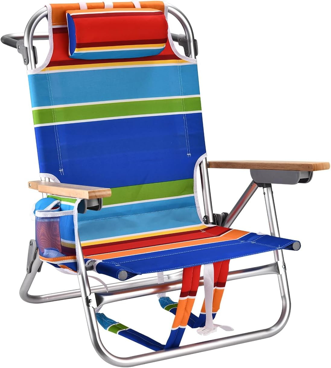 Backpack Beach Chairs for Adults Capacity 300 LBS Low 5 Position Beach ...