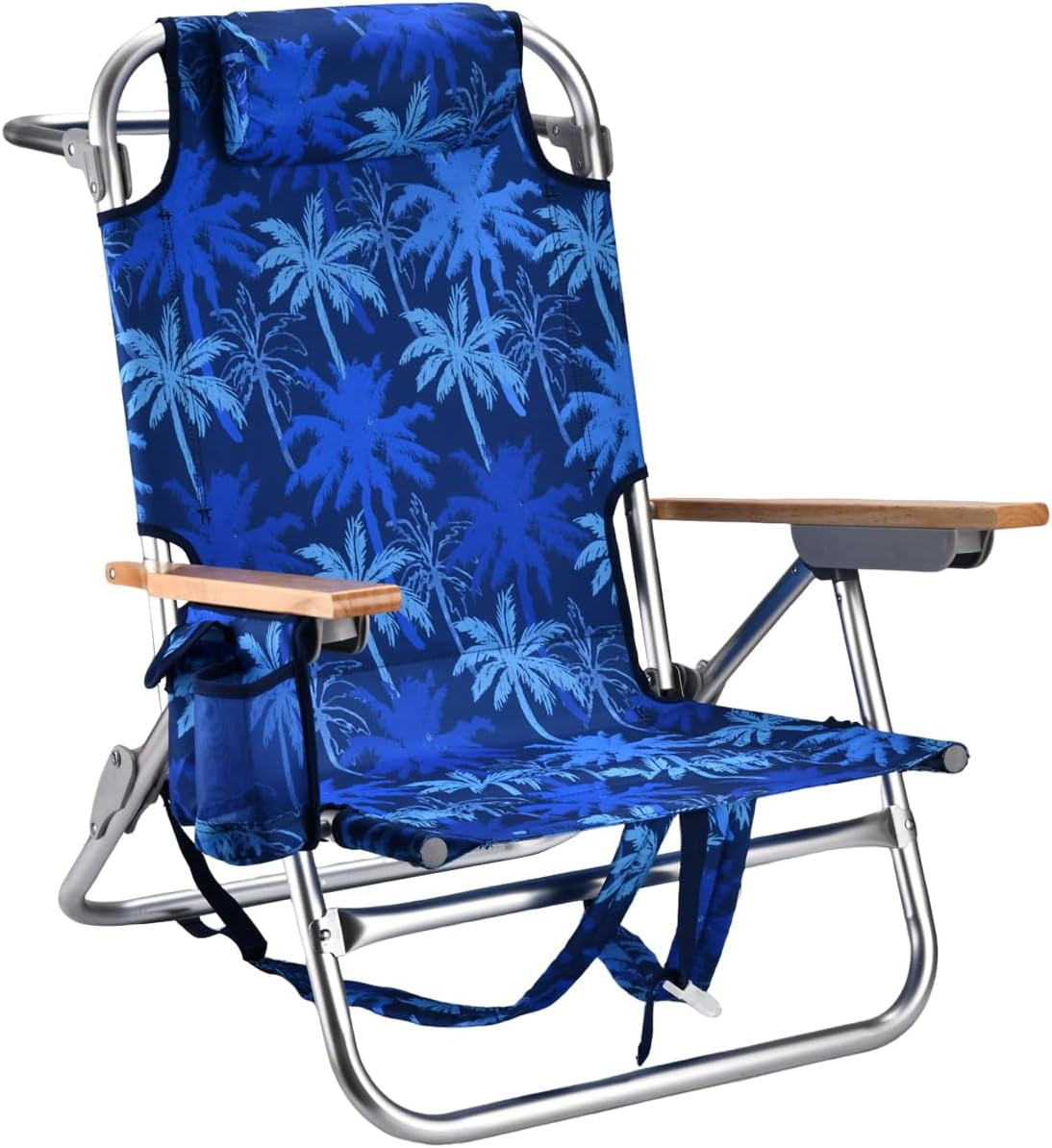Backpack Beach Chairs for Adults Capacity 300 LBS Low 5 Position Beach ...