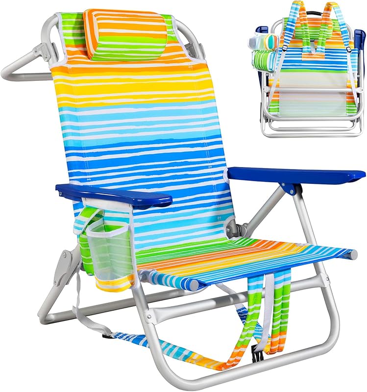 Backpack Beach Chairs for Adults - Folding Heavy Duty Camping Chair ...