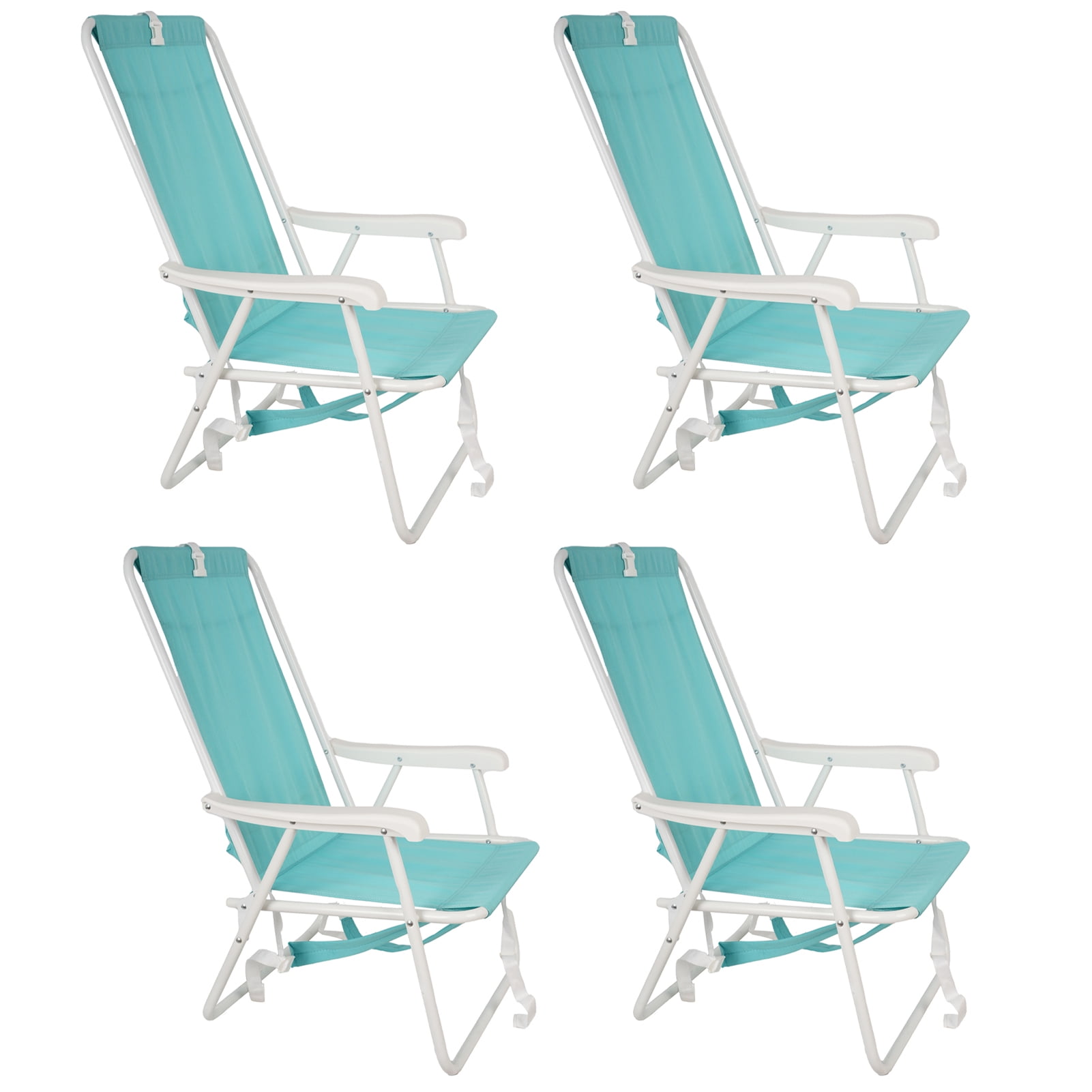 Backpack Beach Chairs for Adults Capacity 300 LBS Low Beach Chair with ...