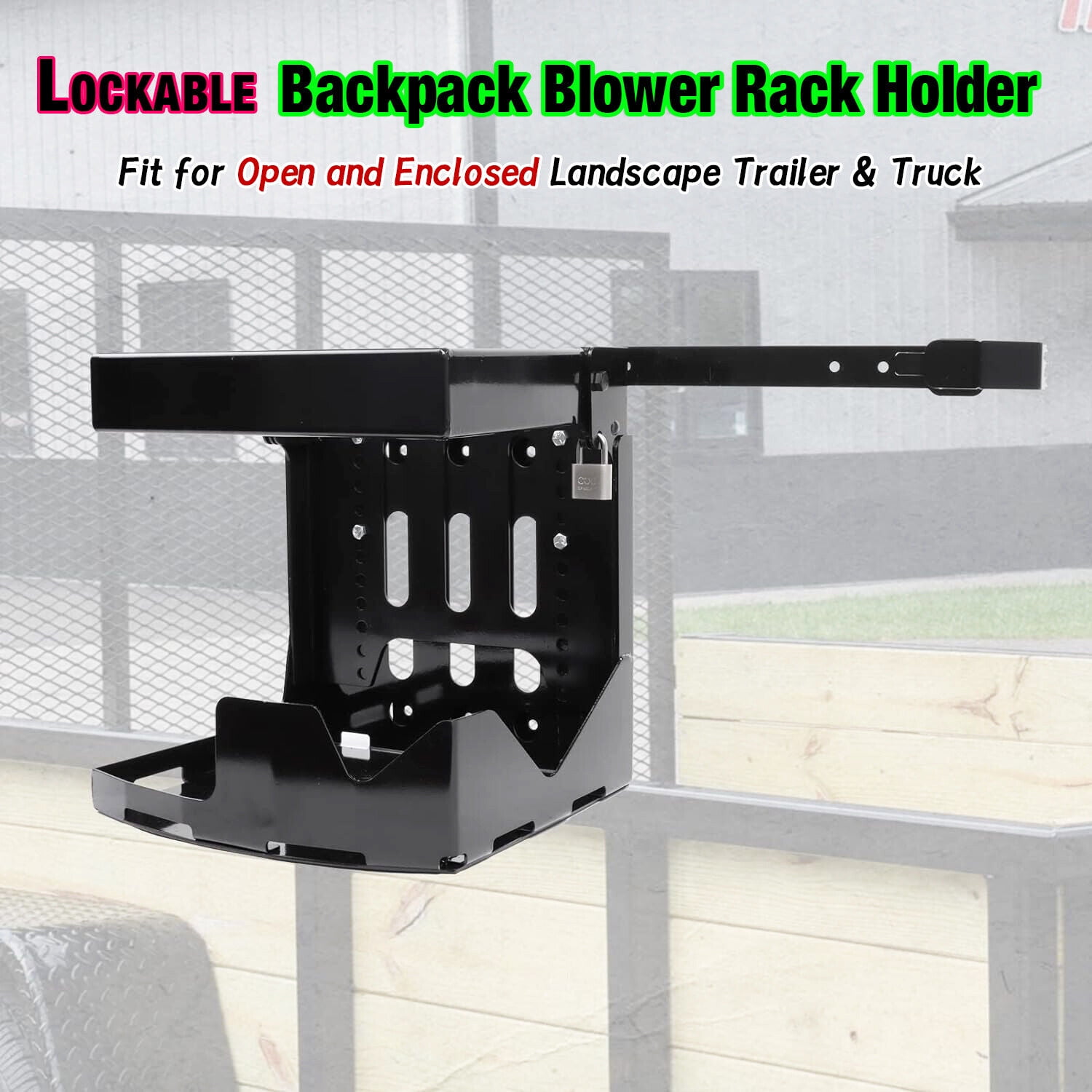 Backpack Blower Rack Holder w/Lock for Open / Enclosed Landscape ...