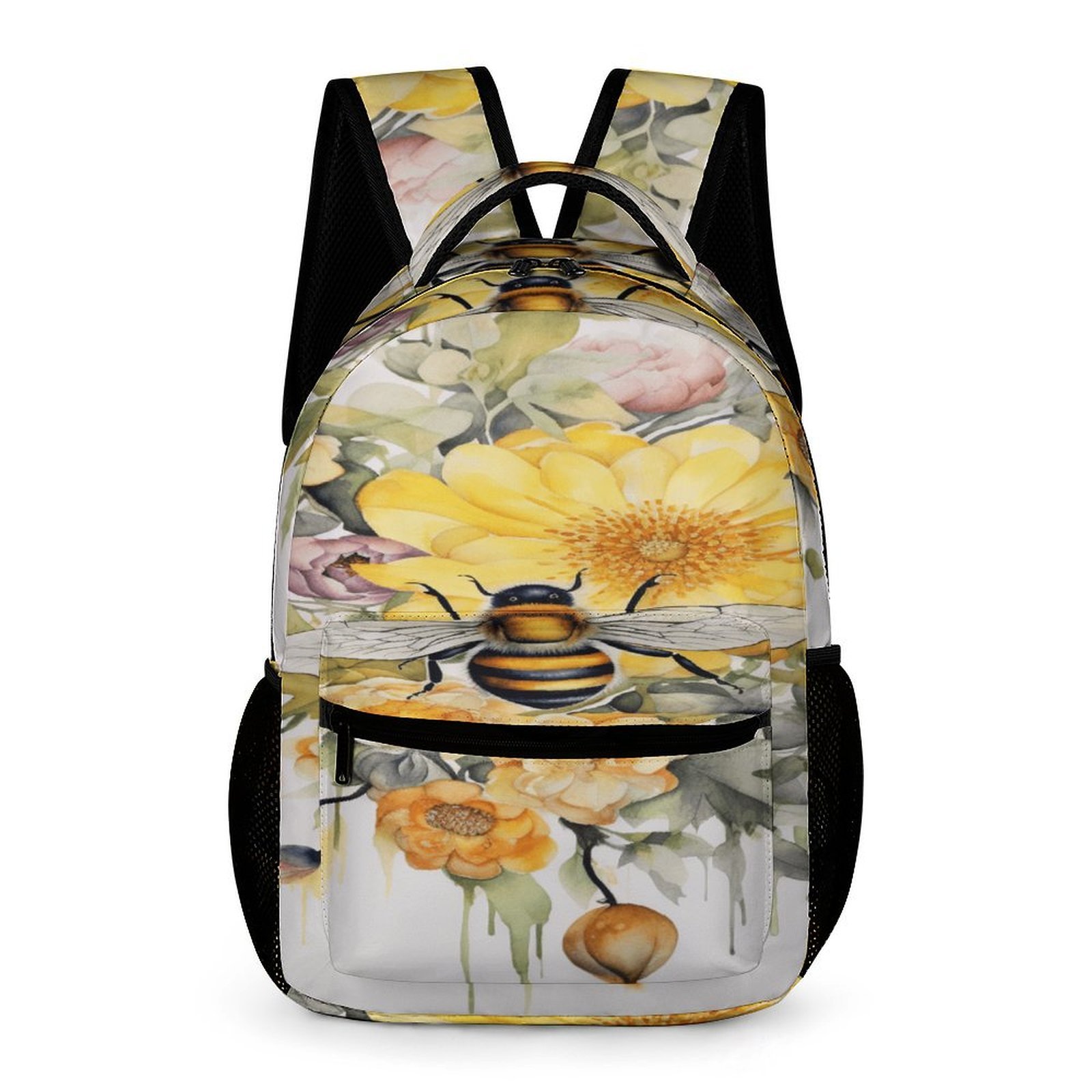 Backpack Casual Canvas Backpacks Honey Bees That Collect Nectar Bookbag ...
