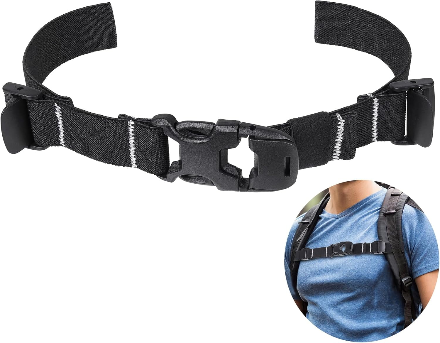 Backpack Chest Strap Add on, Elastic Backpack Sternum Strap, Heavy Duty ...