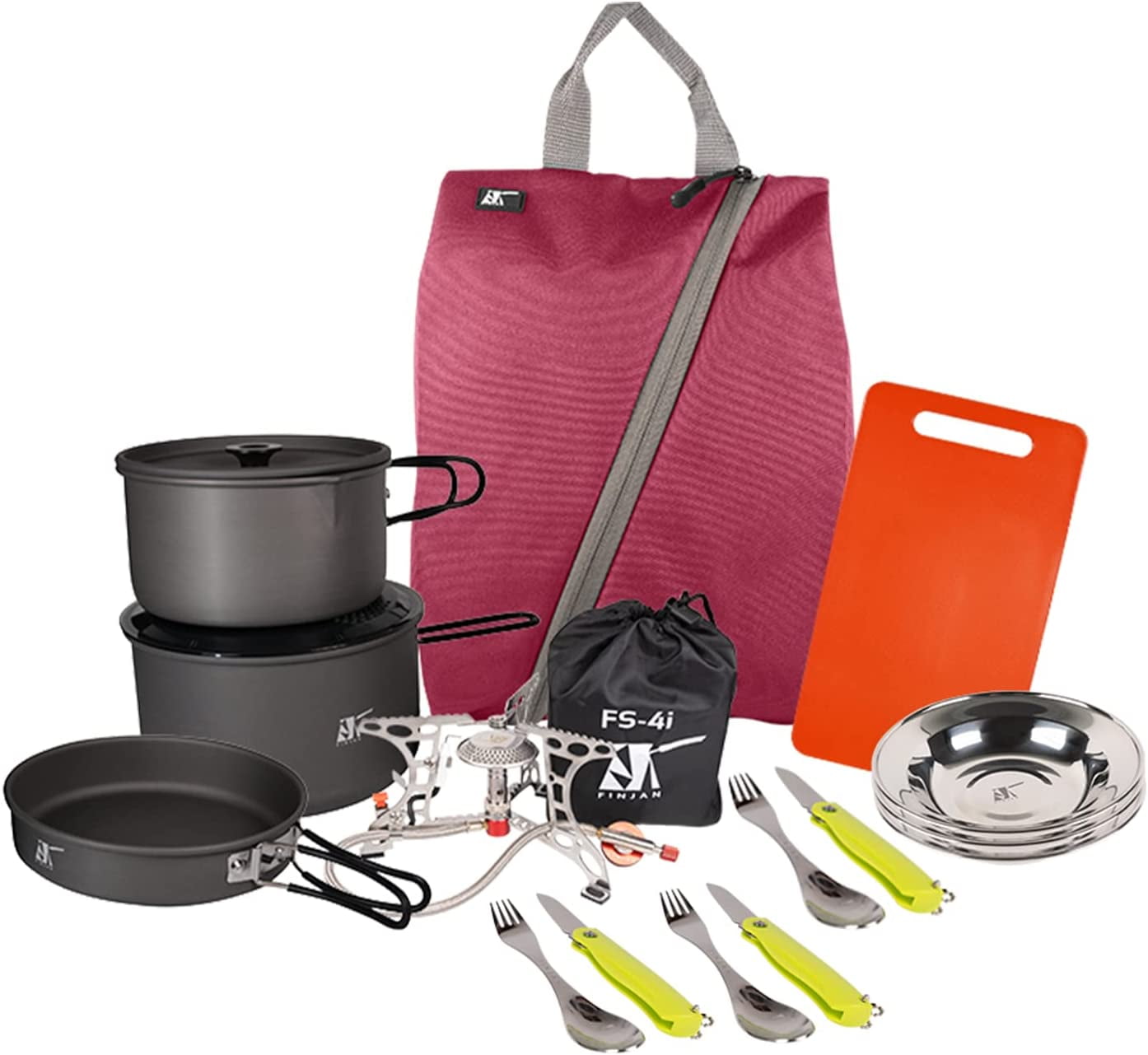 Backpack Cooking Kit Camping Cooking Set for 3 in a Convenient Carrying ...